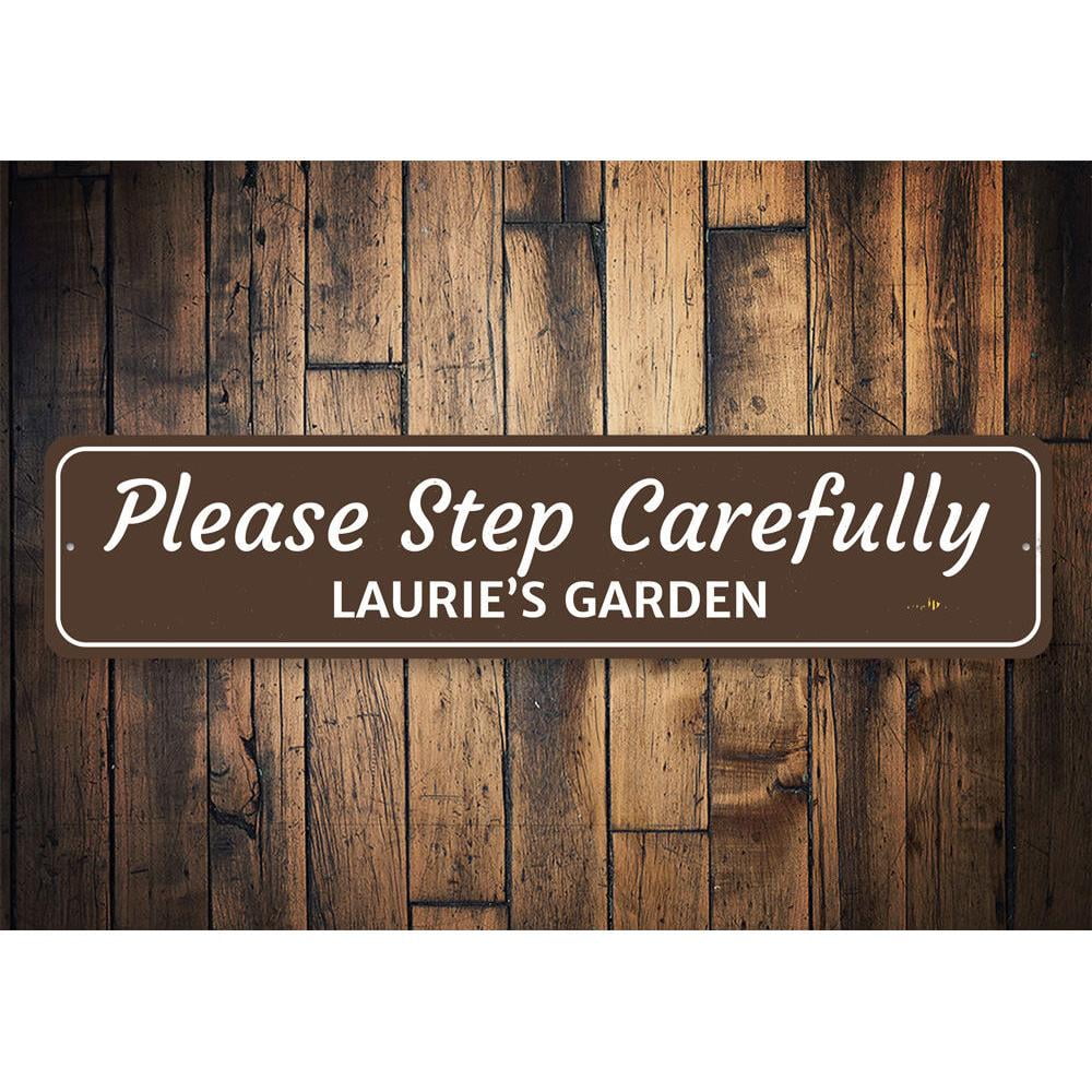 Garden Warning Novelty Sign, Metal Wall Decor - 4x18 inches - Walmart.com