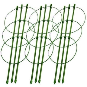 4 Sets Peony Support Cage,10" Dia. x 16" High Grow Through Hoops Grids ...