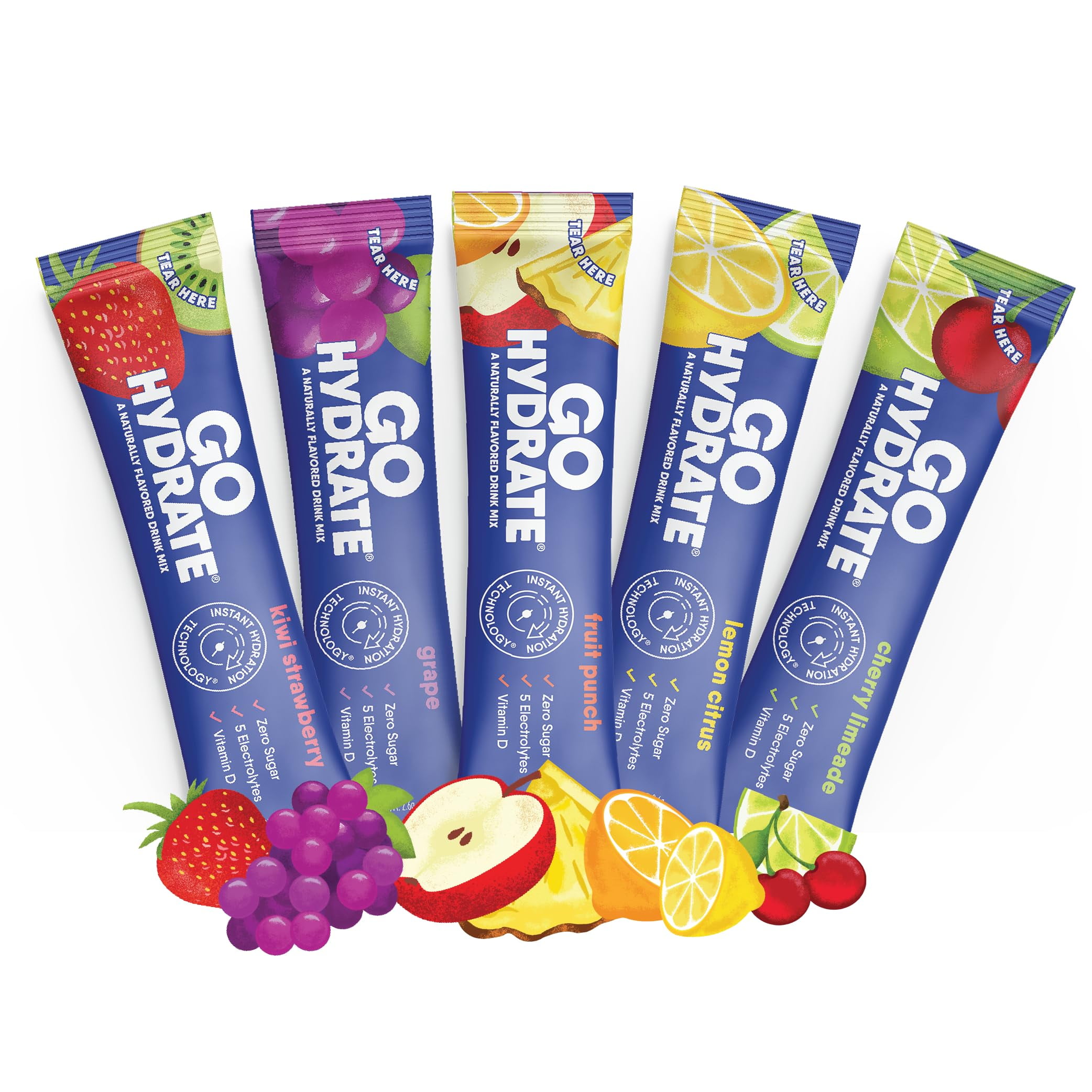 GoHydrate Electrolyte Drink Mix - A Naturally Flavored, Sugar Free, Low ...