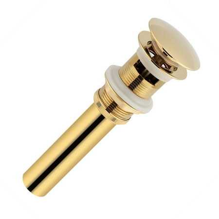Brass Pop Up Drain Stopper, Smooth Push Button , Golden Finish, Helps ...