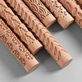 Sturdy Wood Rolling Pin - Food Grade, Multifunctional Embossed Pastry ...
