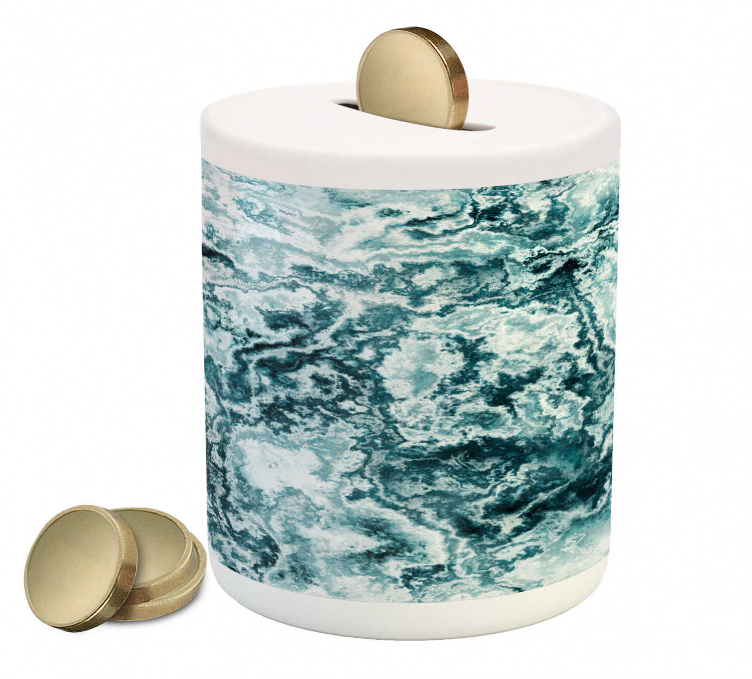 Marble Print Piggy Bank, Abstract Rock Texture Modern Retro Splashes ...
