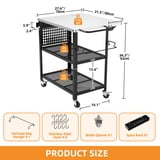 Craftian Outdoor Grill Cart with Drop Leaf Stainless Table, Kitchen ...