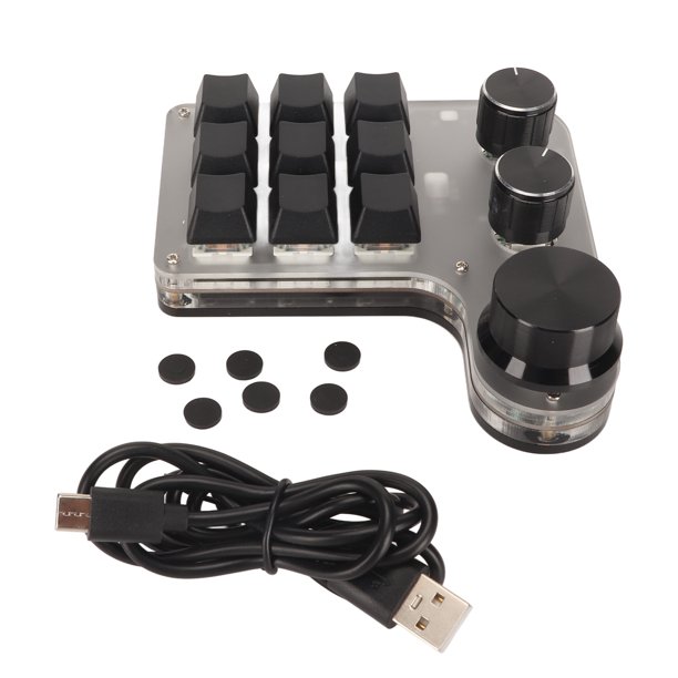 DIY Programmable Keyboard with RGB Light 9 Keys 3 Knobs Wired USB ...
