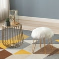 Duhome Elegant Lifestyle Fluffy Plush Fuzzy Fur Round Accent Seat ...