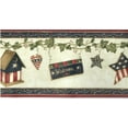 879719 Americana Country Hearts Birdhouse Wallpaper Border MN5001 ...