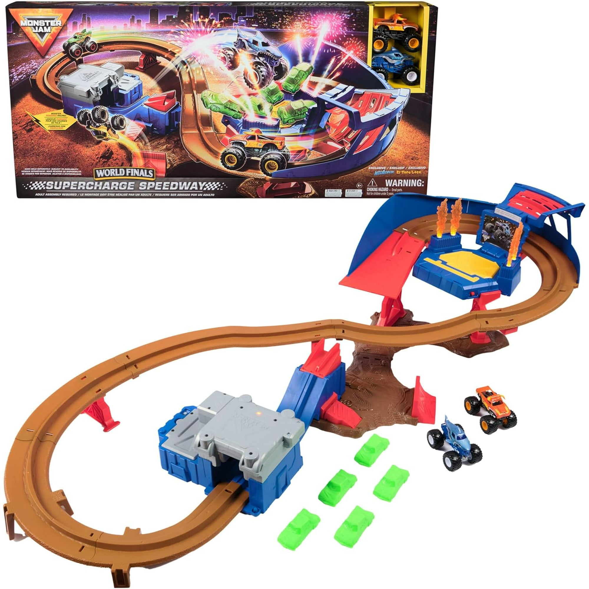Click here for Monster Jam  Supercharge Speedway Playset  Megalod... prices