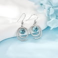 JERWLI Turquoise Swirl Earrings for Women 925 Sterling Sliver Swirl ...