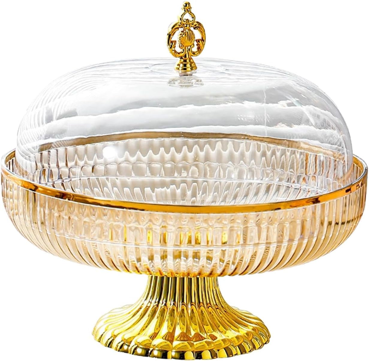 Cake Stand with Dome Serving Platter Fruite Plate, Round Cake Plate ...