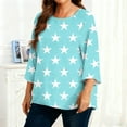 FAHXNVB Women's Plus Size Crewneck T-Shirts 3/4 Sleeve Lovely Stars ...