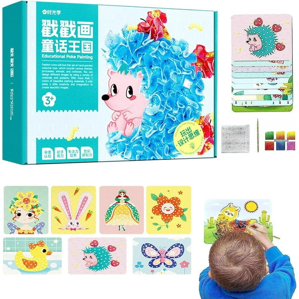 Arts and Crafts Kits for Kids, Creative Poke Art Fabric Puzzle Puncture ...