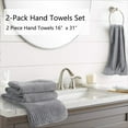 Jessy Home 2 Pack Dark Gray Hand Towel Set 16"x31" Soft Highly ...