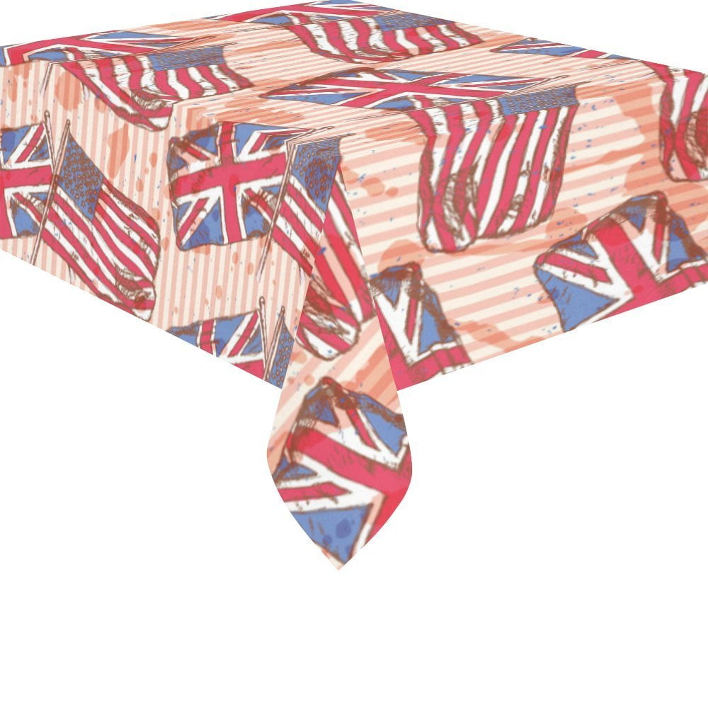 MYPOP Watercolor Vintage America Flag Tablecloth Sets 52x70 Inches ...