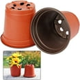 1 - Durable Plastic Flower Pots, 10 Pcs, with Drainage Holes for Home ...
