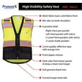 ProtectX 6 Pockets High Visibility Zipper Front Safety Vest with ...