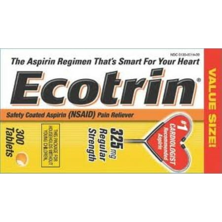 Ecotrin Regular Strength Safety Coated Enteric Aspirin Tablets 325 MG ...