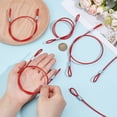 6Pcs Steel Cable with Loops 3mm Dia Security Wire Ropes 15.5cm Long Red ...