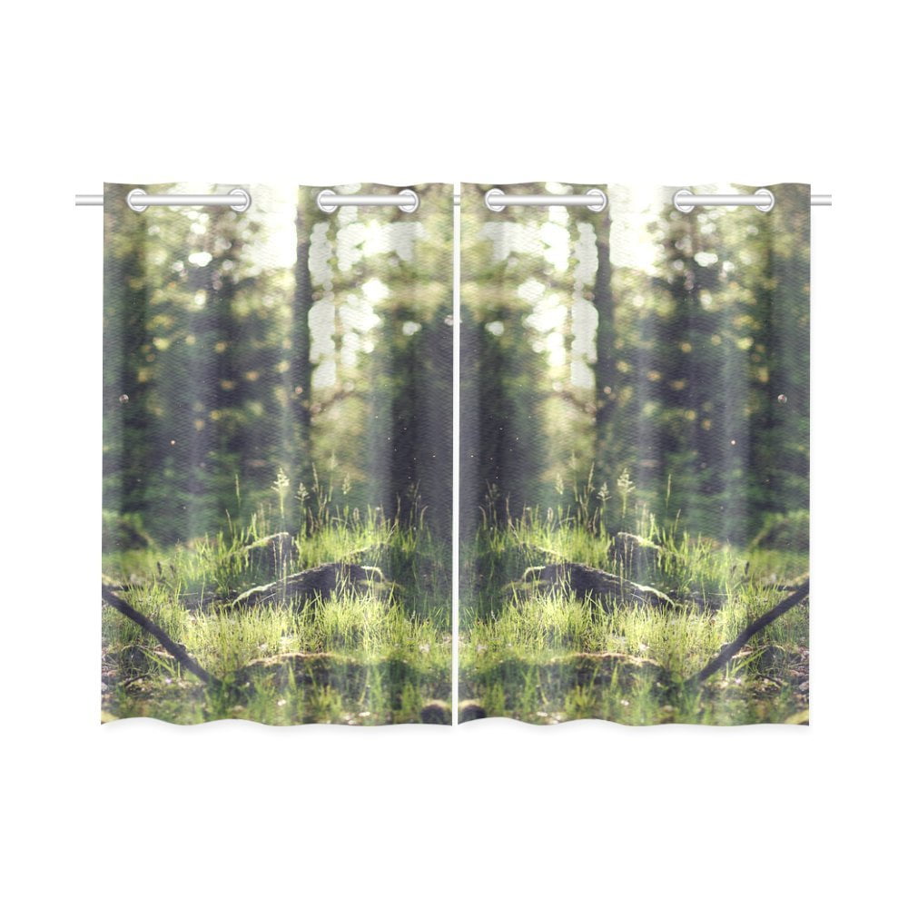 MYPOP Forest Wood Green Trees Window Curtain Kitchen Curtain 26x39 ...