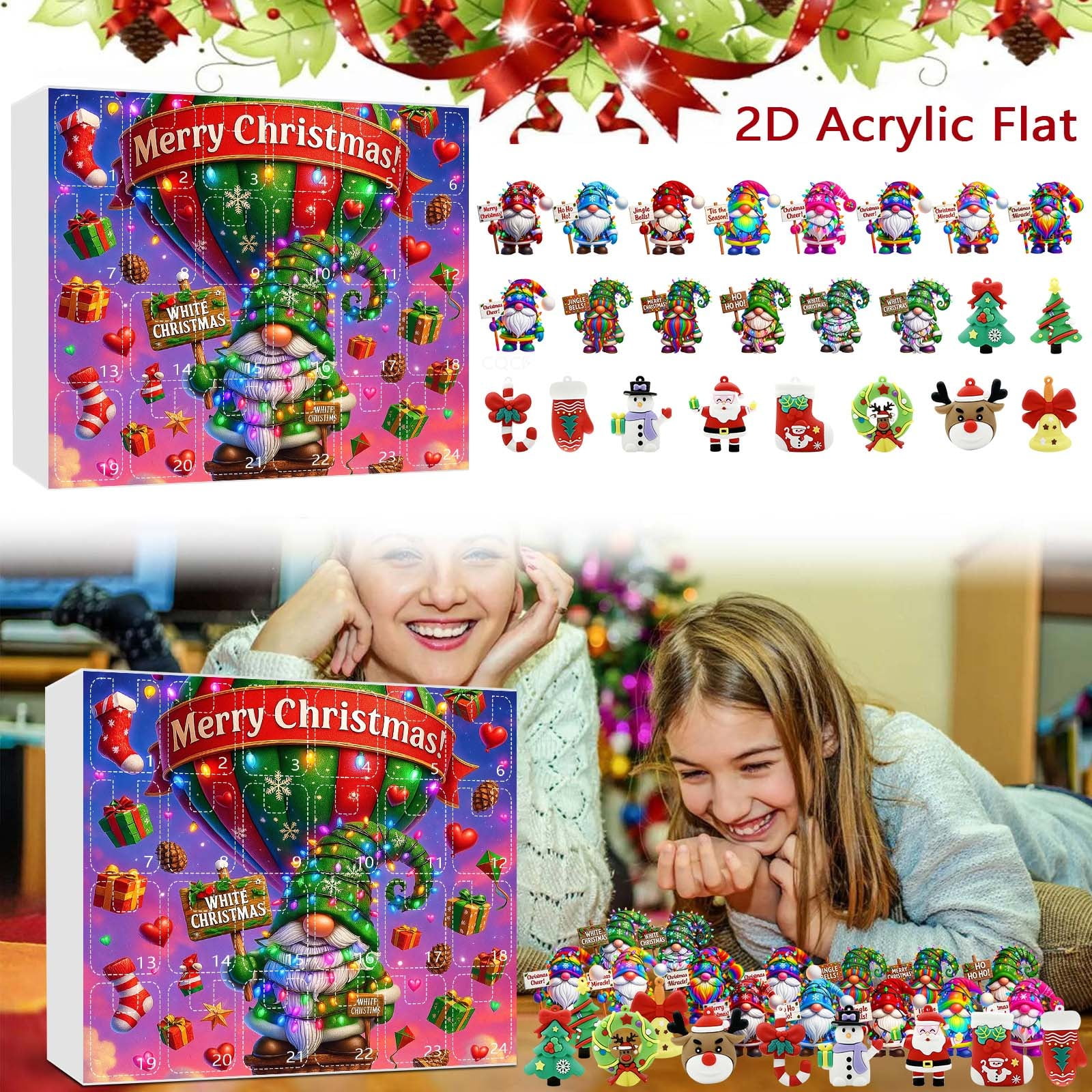 Countdown Sets 2025 2D/3D Ornament Advent Calendar Featuring 12 Flat ...