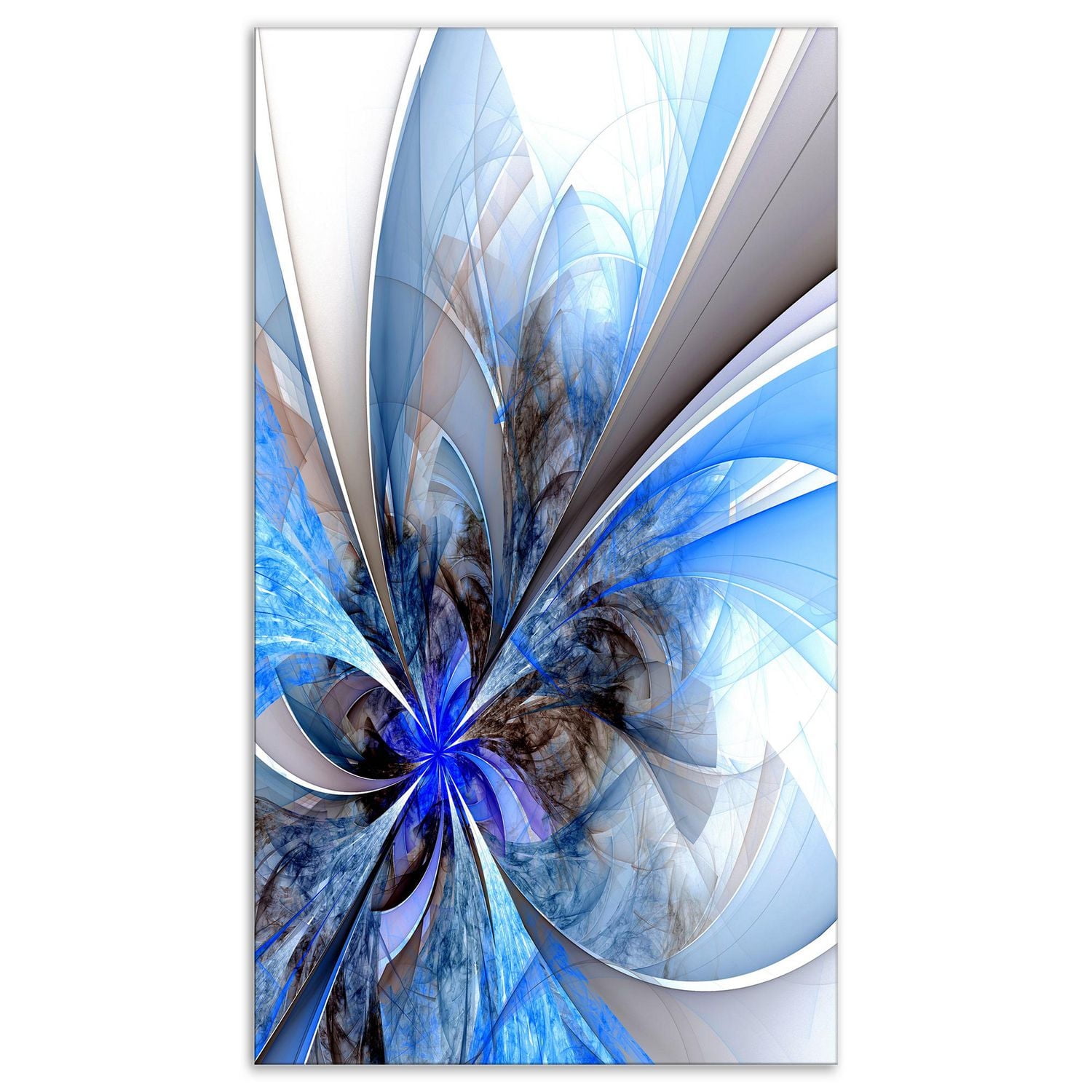 Click here for Designart Symmetrical Large Blue Fractal Flower Ca... prices