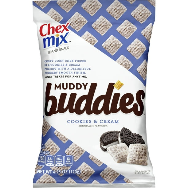Chex Mix Muddy Buddies, Cookies and Cream, Snack Bag, 4.25 oz - Walmart.com