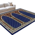 Blue Gold Arched 2.7'x5' Rug for Office Desk Chair Area Small Bedroom ...