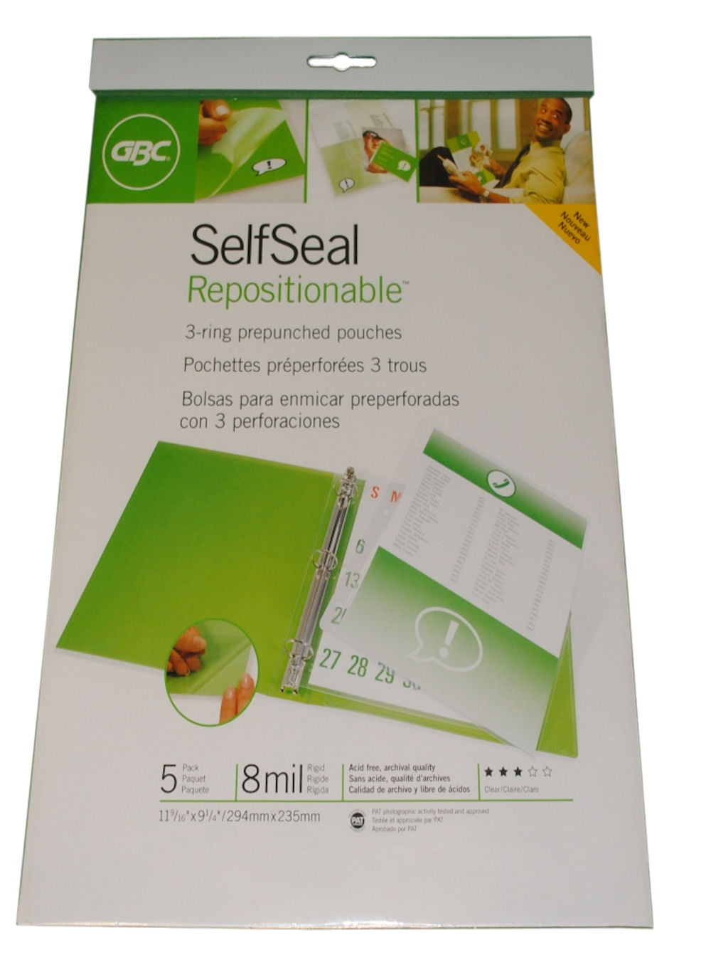 3-Ring Binder Prepunched Pouches 5 Self Seal Repositionable - Walmart.com