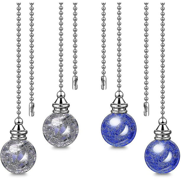 4 Pieces Ice Cracked Ball Ceiling Fan Pull Chain Gorgeous Ornament ...