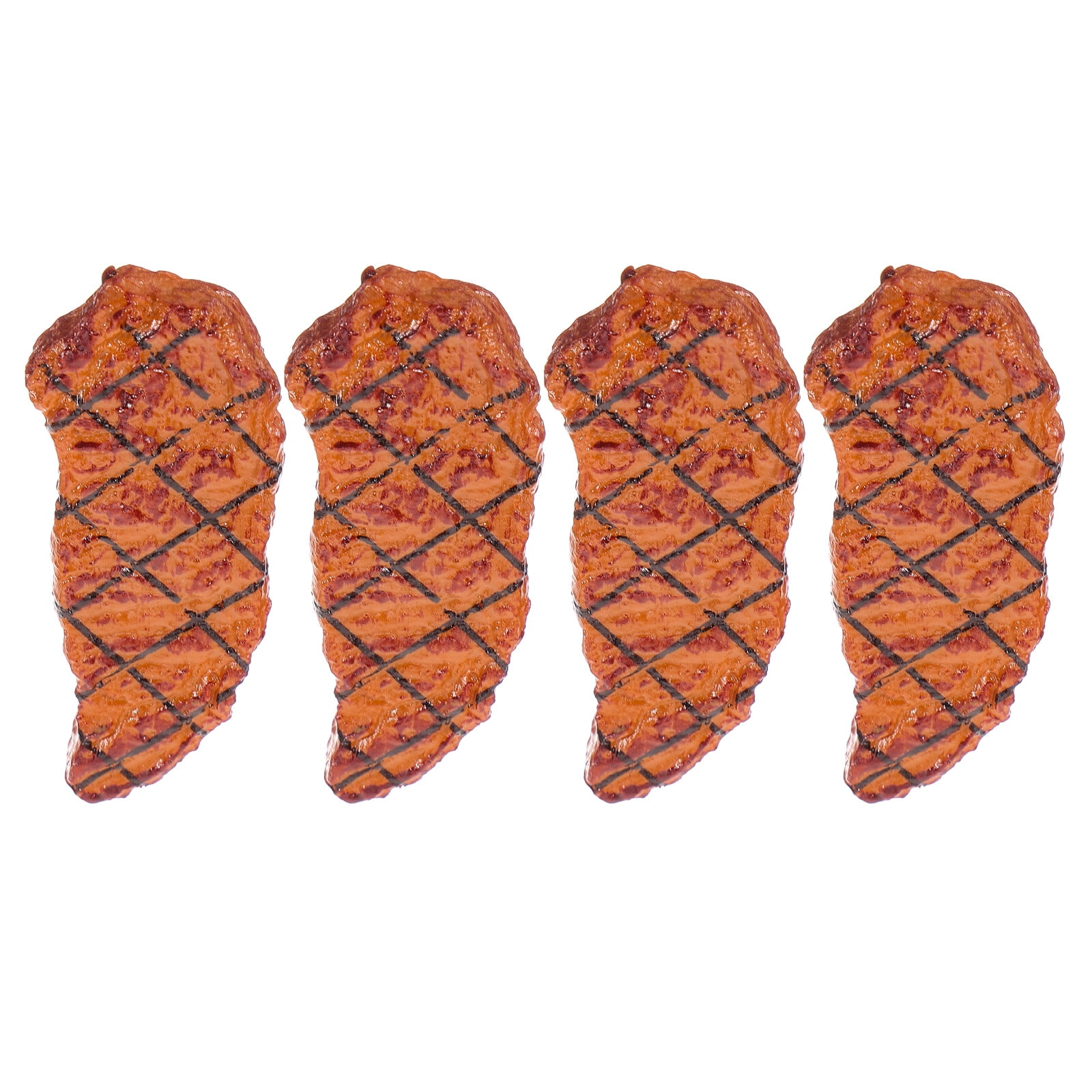 4 pcs Artificial Mini Steak Fake Meat Food Model Lifelike Cooked Roast ...