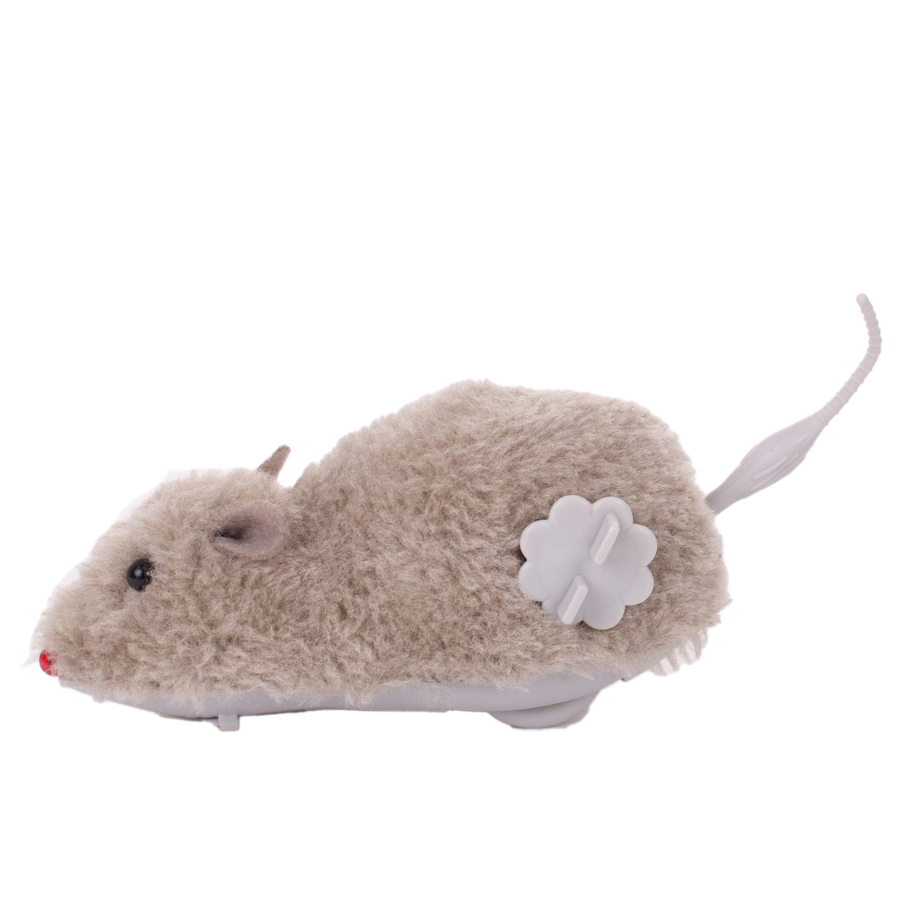 Mouse Wind-up Furry Rat Spinning Tail Pet Toy 6" Decoration Prop, Grey ...