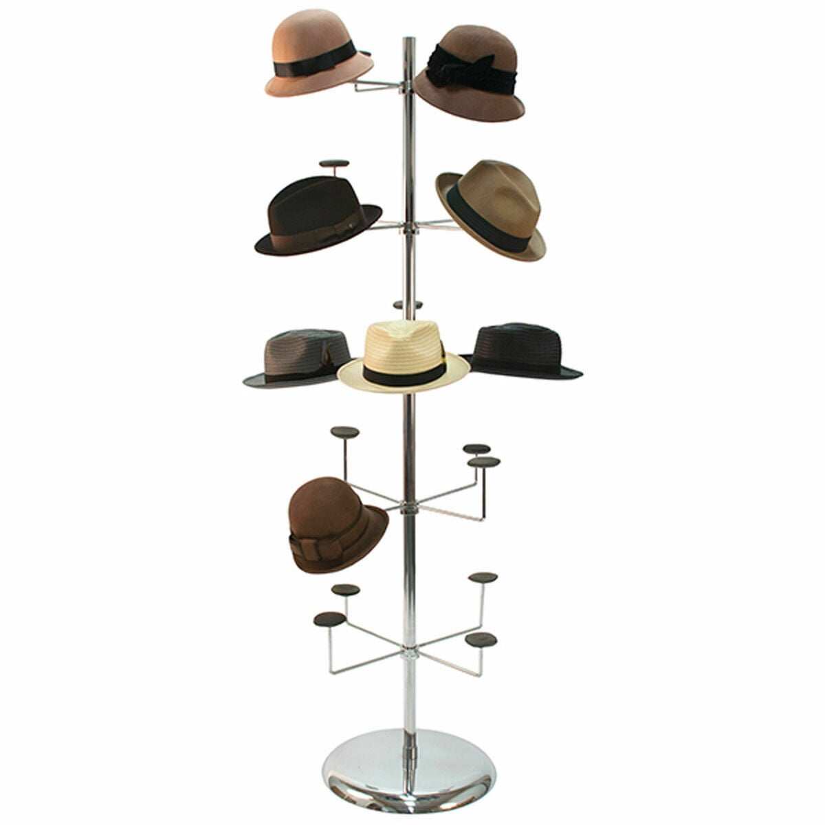 Hat Millinery Round Stand Retail Store Floor Display Rack 5 Levels 20 ...