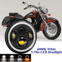 5-3/4 5.75-inch Front LED Projector Headlight for Motorcycle, 5.75 ...