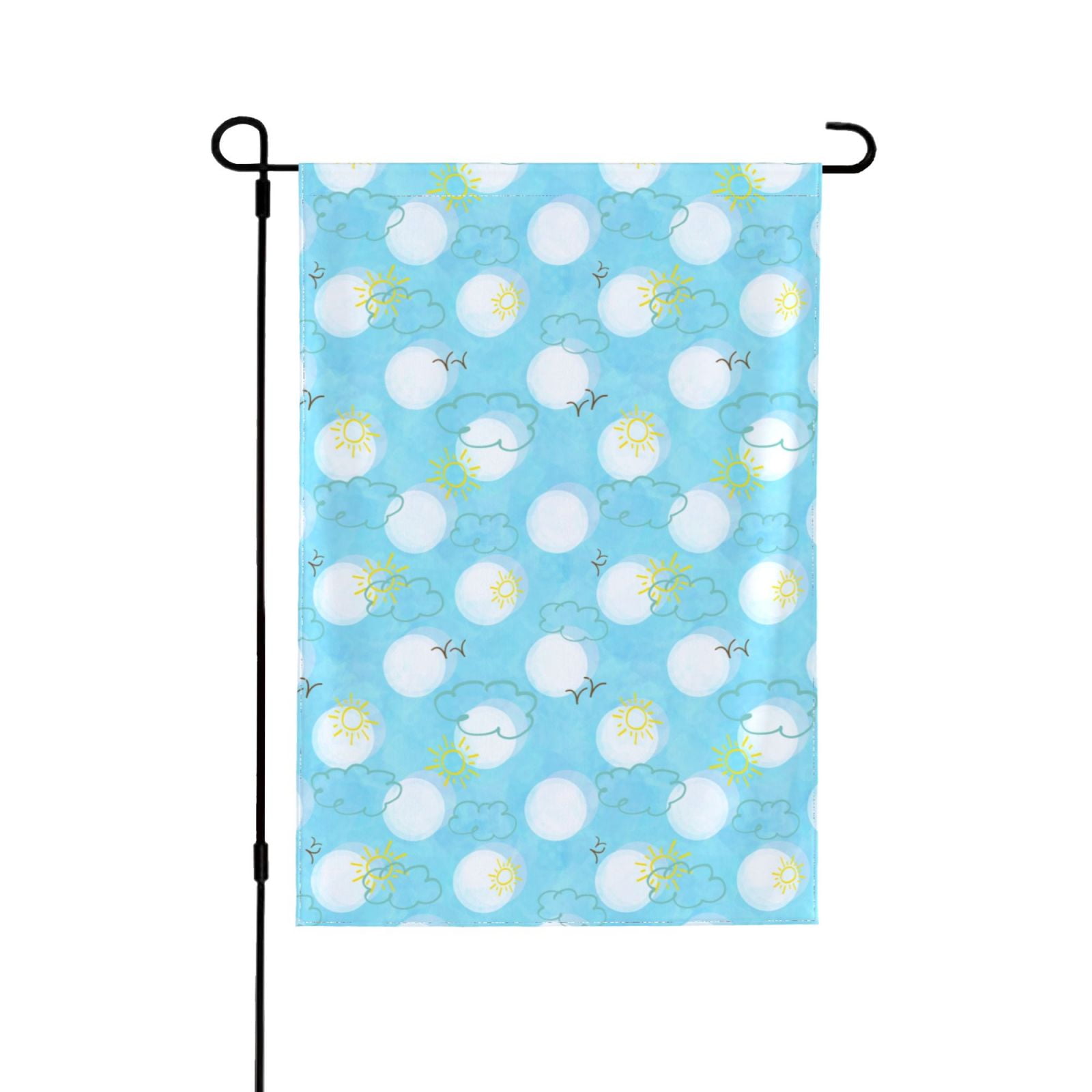 ZNDUO Sun & Seagull Doodles Pattern Garden Flag, 28"x40" Double Sided ...