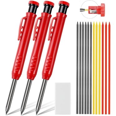 4 Pcs Welders Pencil with 96 PCS Round Refills Mechanical Pencils Metal ...
