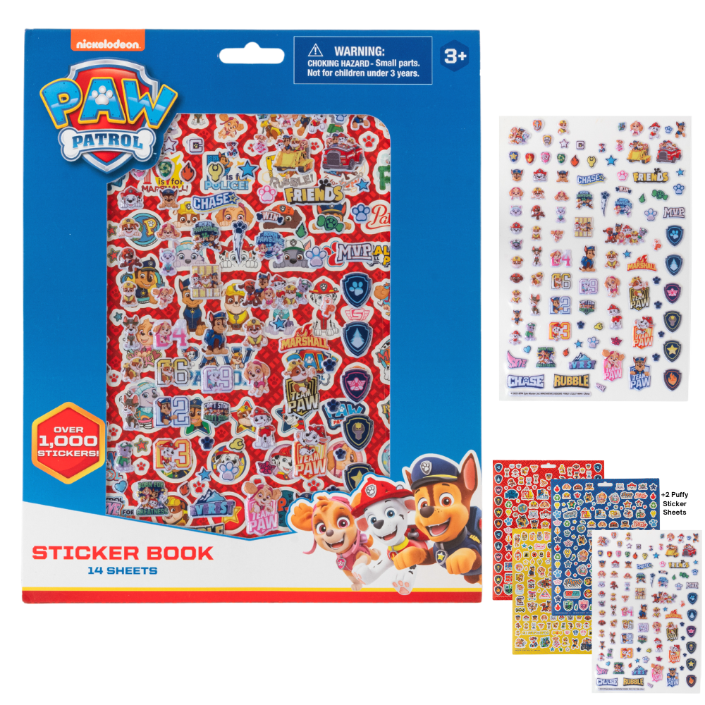 Paw Patrol Stickers for Kids 14 Sheet Sticker Book with Puffy Stickers ...