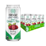 (12 Pack)Steaz Zero Calorie Green Tea - Raspberry, 16 fl oz. - Walmart.com