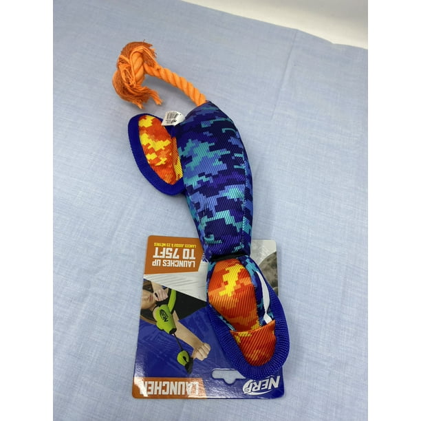NERF Nylon Digital Camo Crinkle Wing Launching Duck Dog Toy - Orange ...