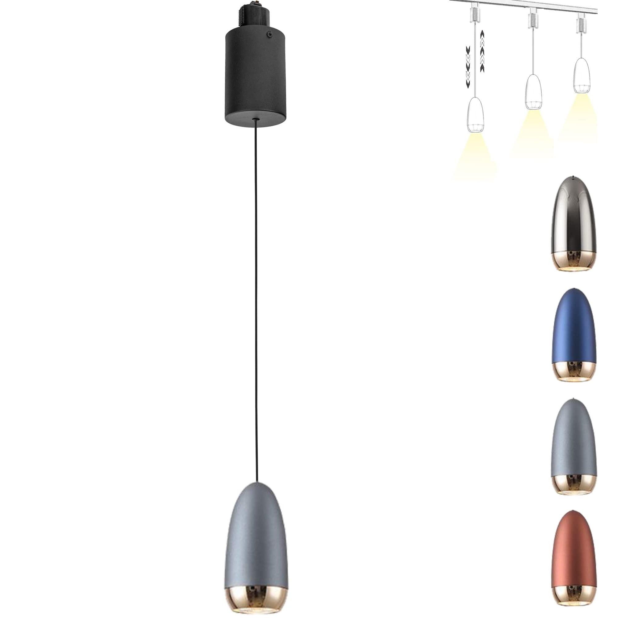 FSLiving J-Type Track Light with Focused 7W COB LED Track Spotlight ...