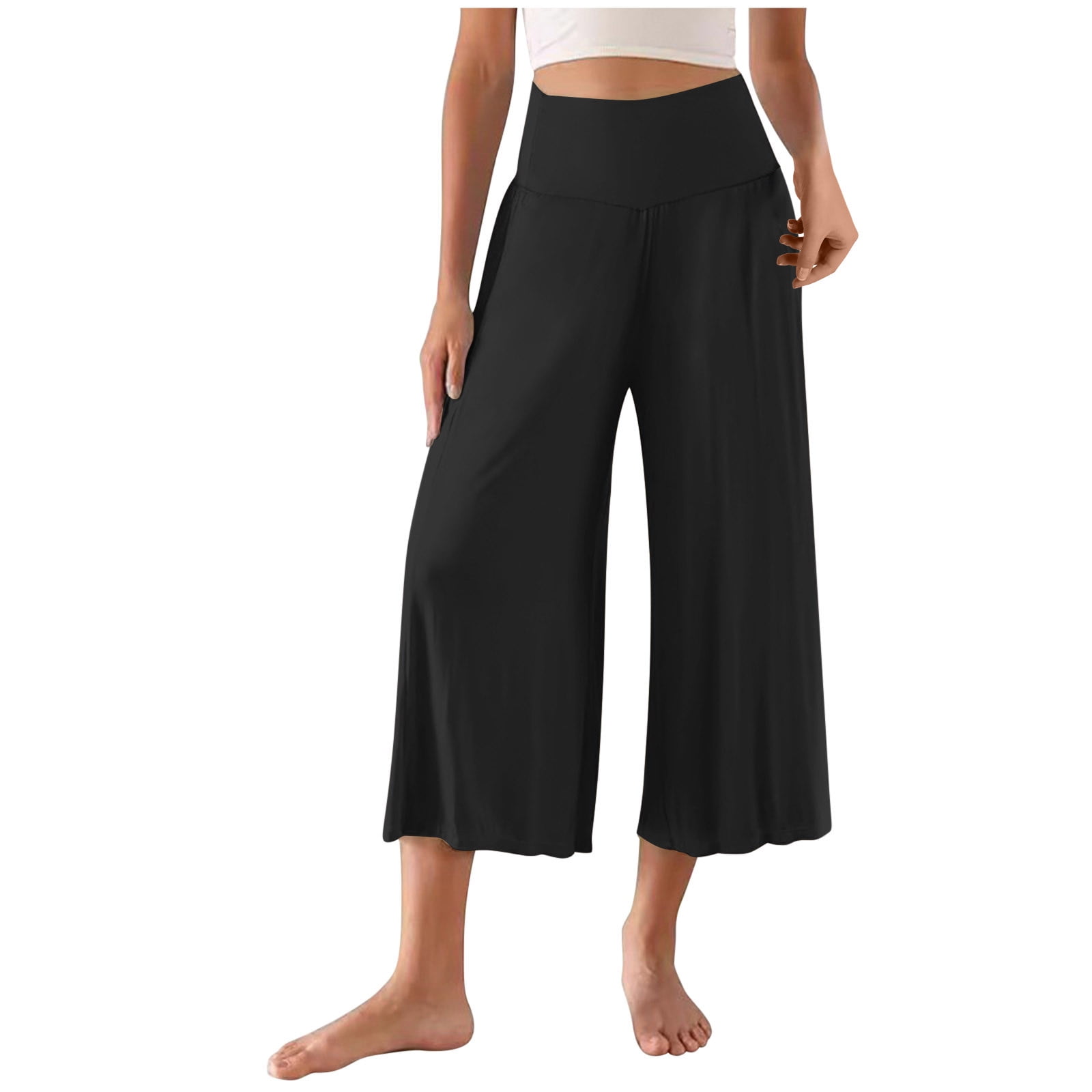 Click here for Timegard Wide Leg Pants For Women Capris High Wais... prices