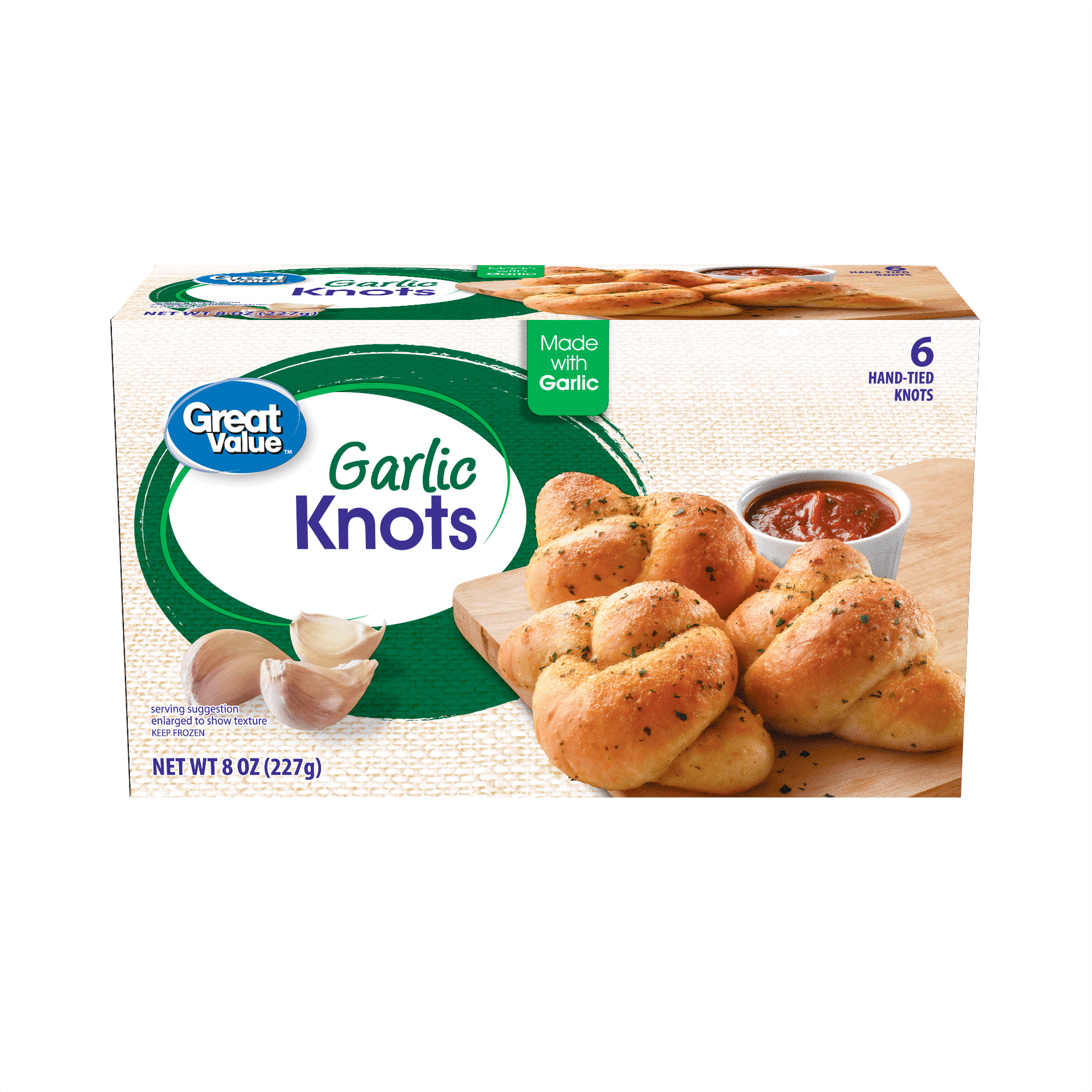 Great Value Garlic Knots, 8 oz, 6 Count - Walmart.com