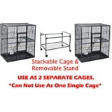 "76"" XL Stackable Wrought Iron Bird Cage, Double Stacker Flight Parrot ...