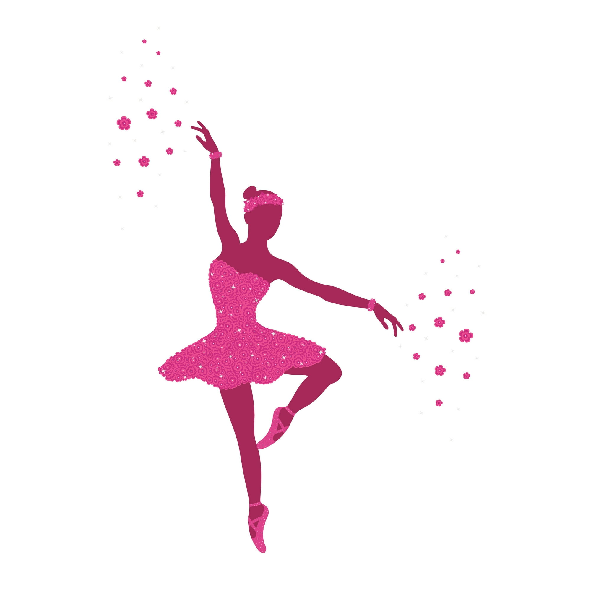 Ballerina Silhouette Clip Art Pink