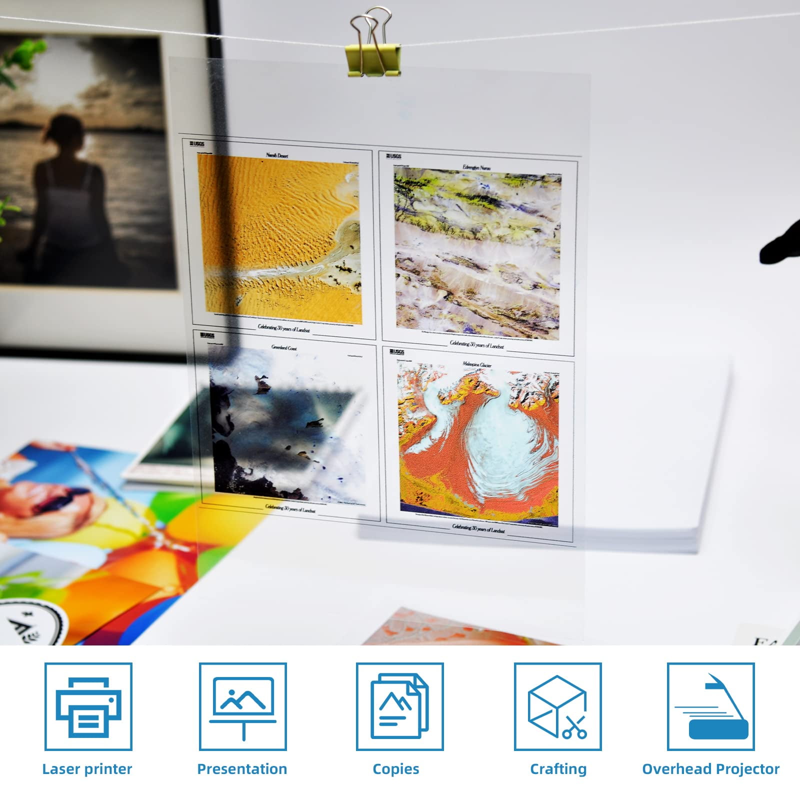 Buy Uinkit 100 Sheets Laser Transparency Film 8.5x11 Transparent Paper ...