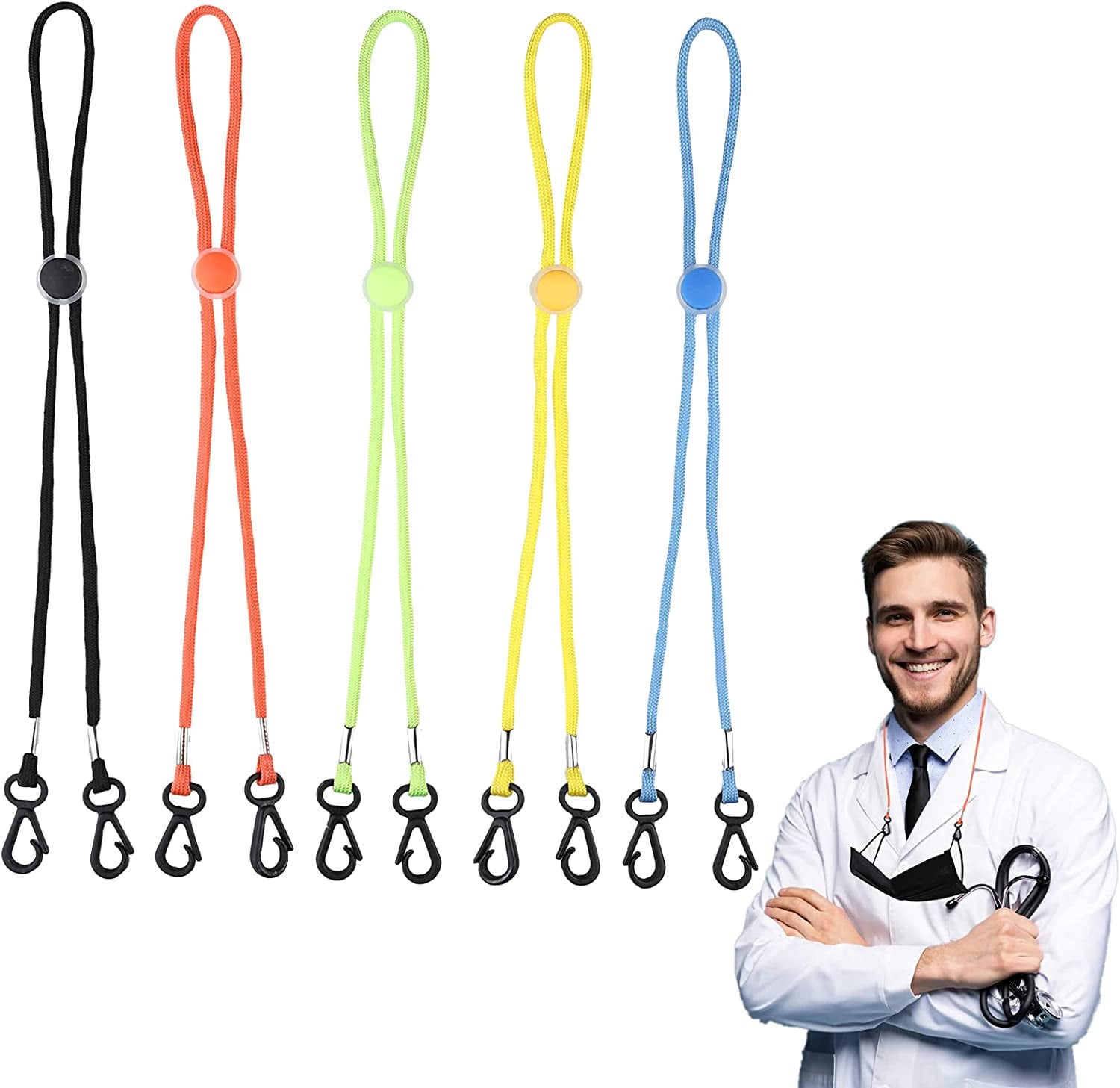 Reusable Face Mask Holder Lanyard - Relieve Ear Pressure Mask Lanyards ...