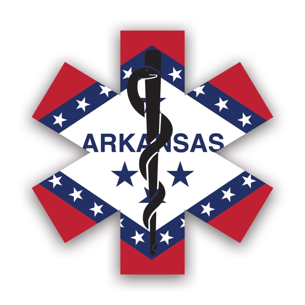 Arkansas Star of Life Flag Sticker Decal - Self Adhesive Vinyl ...