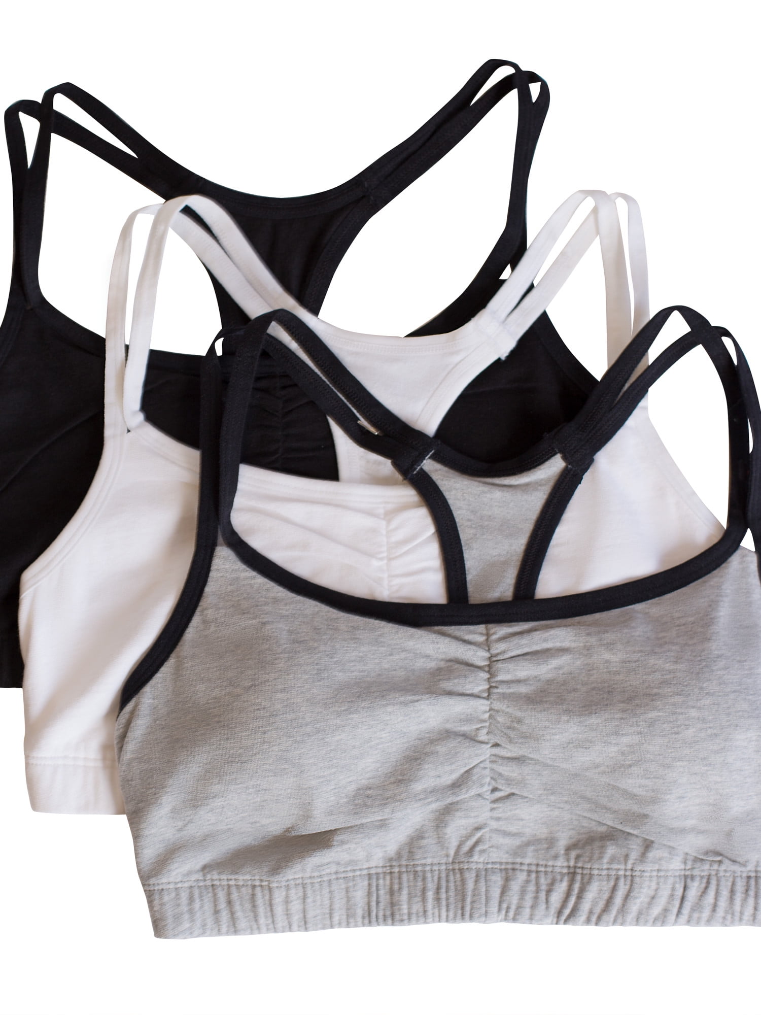 Fruit of the Loom Women's Spaghetti Strap Cotton Sports Bra, 3-Pack ...