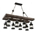 AFANQI Wood Farmhouse Chandelier 8-Light Adjustable Retro Island Light ...