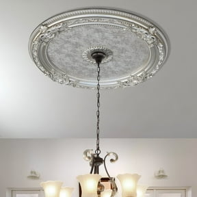 47 5/8"OD x 2 3/4"P Milan Ceiling Medallion, Hand-Painted Brass ...