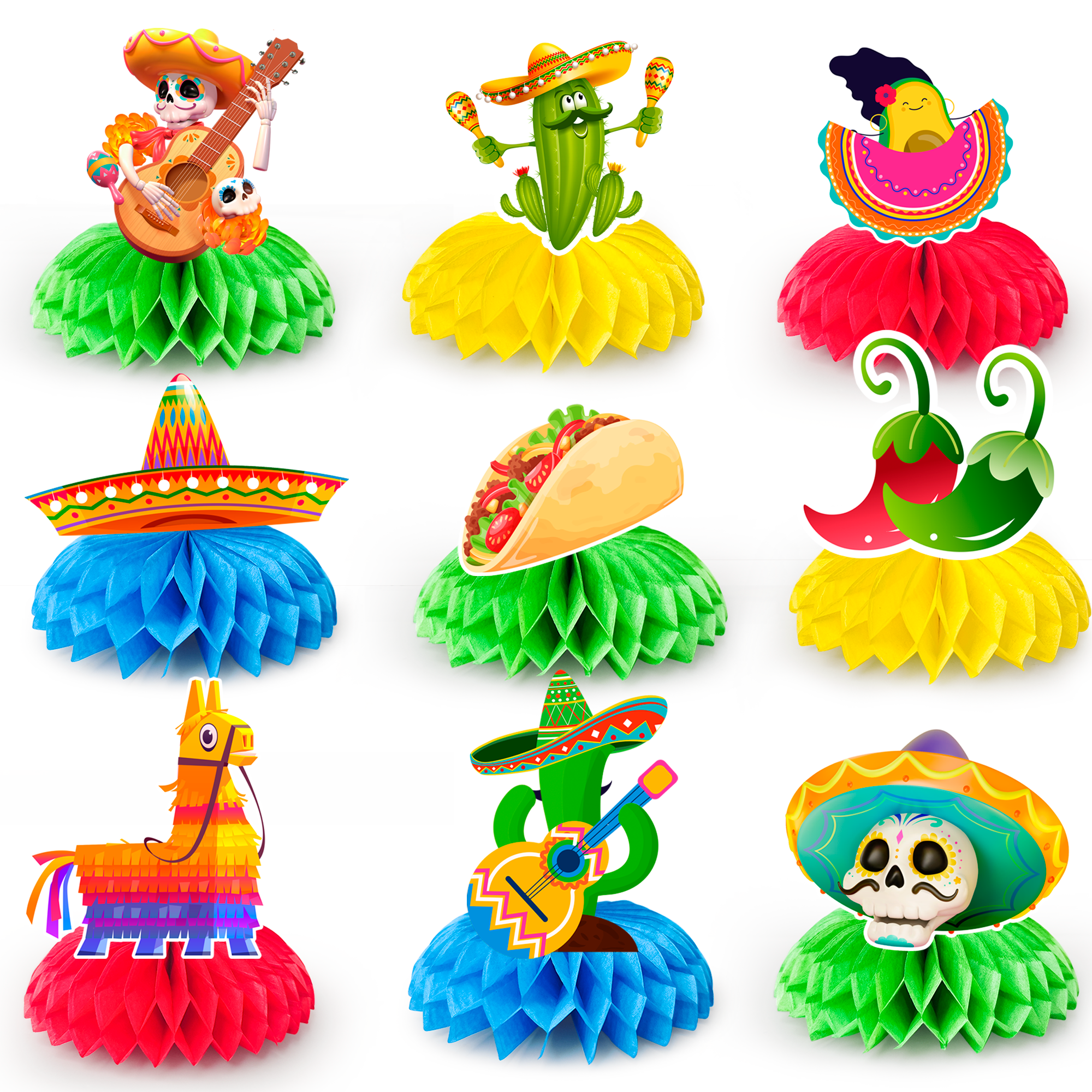 Click here for Elifjoydeco Mexican Carnival Honeycomb Centerpiece... prices