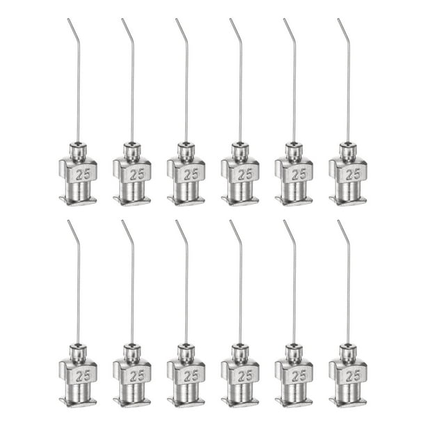 12pack Dispensing Needles, 25G 1" Stainless Steel Blunt Tip Bent ...